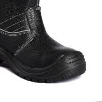 China Black Footwear Lace Up Cut Steel Toe PU Sole Protection Shock Function Anti Slip Work Boots Safety Shoes for sale