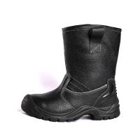 China Black Footwear Lace Up Cut Steel Toe PU Sole Protection Shock Function Anti Slip Work Boots Safety Shoes for sale