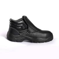 China Mid Cut Breathable Genuine Leather Steel Toe Plate Worker Boot For Men And Women Safety Shoes for sale