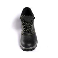 China Middle Cut Genuine Leather Safety Shoes with Steel Toe and Plate Anti Smash Waterproof Work Boots for sale