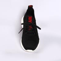 China Breathable Fly Knit Safety Shoes with Metal Safety Toe in Black and Red for sale