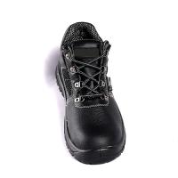 China Unisex Steel Toe / Steel Plate Embossed Genuine Leather S3 Waterproof Mid Cut Safety Shoes for sale