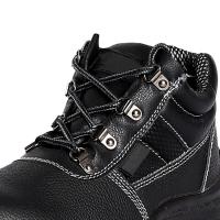 China Unisex Steel Toe / Steel Plate Embossed Genuine Leather S3 Waterproof Mid Cut Safety Shoes for sale