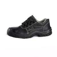 China Embossed Cow Leather Steel Toe And Plate Low Cut Safety Shoes EU 36-47 With Anti-Slip And Shock-Absorbing Customization for sale