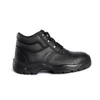 China Embossed Cow Leather PU Injection Safety Shoes for Construction Site Workers' Protection and Safety for sale