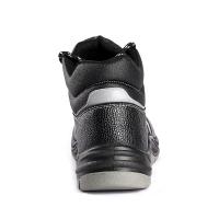 China OEM Factory Anti Smash Steel Toe Cap PU Sole Safety Shoes With Embossed Cow Leather Upper Work Boots for sale
