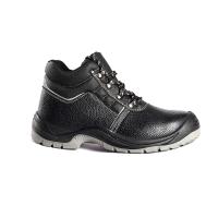 China OEM Factory Anti Smash Steel Toe Cap PU Sole Safety Shoes With Embossed Cow Leather Upper Work Boots for sale