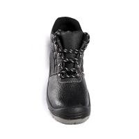 China OEM Factory Anti Smash Steel Toe Cap PU Sole Safety Shoes With Embossed Cow Leather Upper Work Boots for sale