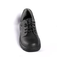 China Steel Toe Safety Shoes with Nylon Fabric Gusset Tongue and Embossed Cow Leather Upper Material for sale