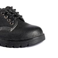 China Steel Toe Safety Shoes with Nylon Fabric Gusset Tongue and Embossed Cow Leather Upper Material for sale