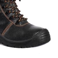 China Embossed Cow Leather Steel Toe Safety Shoes for Anti-puncture and Antistatic Work Boots for Women for sale