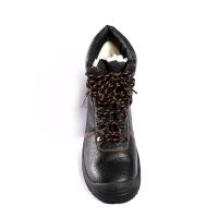 China Embossed Cow Leather Steel Toe Safety Shoes for Anti-puncture and Antistatic Work Boots for Women for sale
