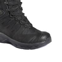 China Metal Eyelets Anti Slip Mesh Lining for Industrial Applications Black Genuine Leather Outdoor Boots for sale
