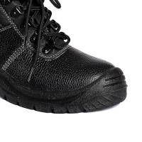 China Black Steel Toe Safety Shoes featuring Anti Puncture and Anti Smash Protection Working Work Boots for sale