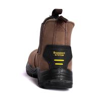 China PU Outsole Material Anti Puncture Safety Shoes for Heavy Machinery Operators Genuine Leather Work Boots for sale