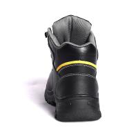 China Factory OEM Mid Steel Toe Safety Shoes with Genuine Leather Upper and Air Mesh Lining Work Boots for sale