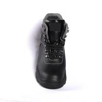 China Factory OEM Mid Steel Toe Safety Shoes with Genuine Leather Upper and Air Mesh Lining Work Boots for sale