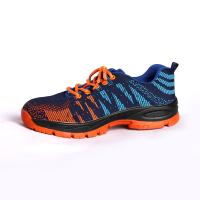China Construction Work Fly Knit Safety Shoes With Rubber Outsole Steel Toe And Steel Plate for sale