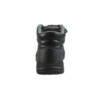 China Black Genuine Leather Waterproof Safety Boots With Steel Toe And Steel Plate For Outdoor Work Shoes for sale