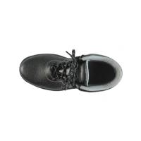 China Black Genuine Leather Waterproof Safety Boots With Steel Toe And Steel Plate For Outdoor Work Shoes for sale
