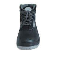China Standard Steel Toe And Steel Plate Embossed Cow Leather With Comfortable EVA Insole Safety Shoes for sale