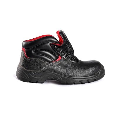 China Steel Toe Plate Genuine Leather Upper Middle Cut Safety Shoes For Long Lasting Foot Protection for sale