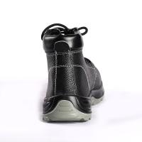 China Comfortable Middle Cut Safety Shoes EVA Insole Genuine Leather Upper Shock Absorption for sale