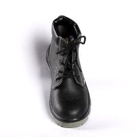 China Comfortable Middle Cut Safety Shoes EVA Insole Genuine Leather Upper Shock Absorption for sale