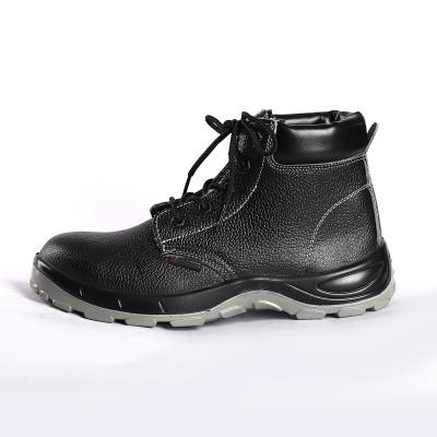 China Comfortable Middle Cut Safety Shoes EVA Insole Genuine Leather Upper Shock Absorption for sale