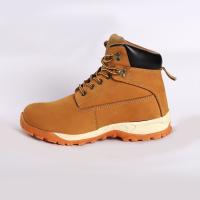 China Anti Slip Nylon Fabric Gusset Genuine Leather Upper Shoes For Long Lasting Durability for sale