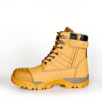 China Factory Australia Safety Boots Made of Genuine Leather CE Composite Toe Mesh Lining Material Non Metal Protection for sale