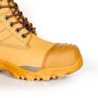 China Factory Australia Safety Boots Made of Genuine Leather CE Composite Toe Mesh Lining Material Non Metal Protection for sale