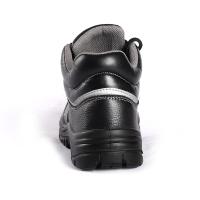 China Steel Industry Middle Cut Safety Shoes Embossed Cow Leather Upper Durable Oil Resistant for sale