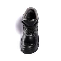 China Steel Industry Middle Cut Safety Shoes Embossed Cow Leather Upper Durable Oil Resistant for sale