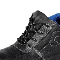 China Embossed Cow Leather Upper Middle Cut Safety Shoes Anti Puncture Anti Static EVA Insole for sale