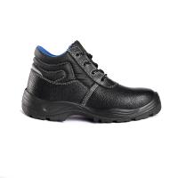 China Embossed Cow Leather Upper Middle Cut Safety Shoes Anti Puncture Anti Static EVA Insole for sale
