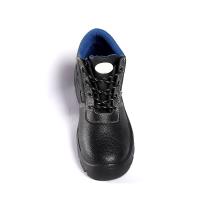 China Embossed Cow Leather Upper Middle Cut Safety Shoes Anti Puncture Anti Static EVA Insole for sale