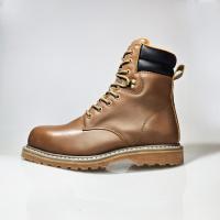 China Full Grain Leather Standard Length Lace Goodyear Hazard Resistant Boots Electric Shock Resistant Rubber Outsole for sale