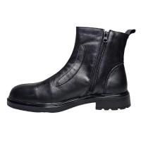China Durable Nylon Fabric Gusset Genuine Leather Upper for Non Protect Toe Type Bussiness Boots for Unisex for sale