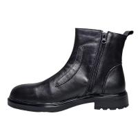 China Durable Nylon Fabric Gusset Genuine Leather Upper for Non Protect Toe Type Bussiness Boots for Unisex for sale