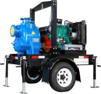 China 6 8 10 12 Inch Mobile Diesel Engine Water Pump Self-Priming Trailer Sewage Pump for sale