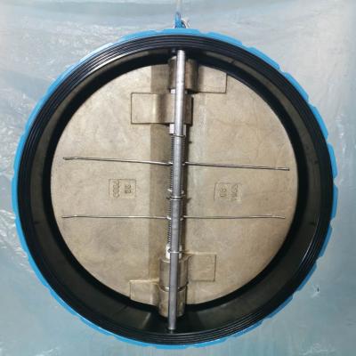 China DN80 DI Stainless Steel jis 10k pn16 bs din swing Stop Spring Duo Dual check valves Wafer Butterfly Non-Reurn WCB for sale