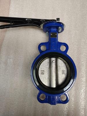 China Dn100 4 Inch Pn16 Epdm Rubber Seat Wafer Type Ductile Iron Double Acting Pneumatic Actuator Stainless Steel  Butterfly V for sale