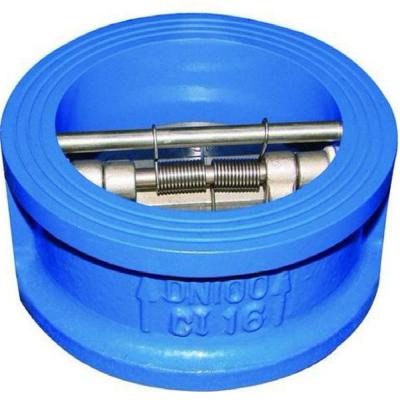 China DN65 DI Stainless Steel jis 10k pn16 bs din swing Stop Spring Duo Dual check valves Wafer Butterfly Non-Reurn WCB for sale