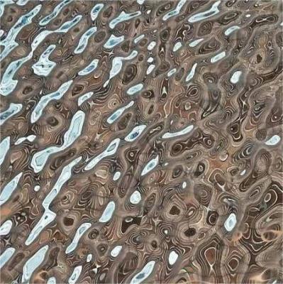 China 201 304 Water Ripple Sheet Silver Metal With Water Effect Size 1220 X 3000mm for sale