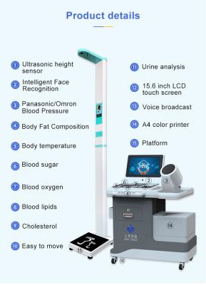 China Medical Health Check Kiosk 15.6 Inch With Body Weight Heart Rate Checking Function for sale