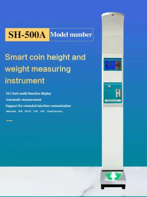 China Lcd Electronic Coin Operated Weight Scale Digital Height Printing for sale