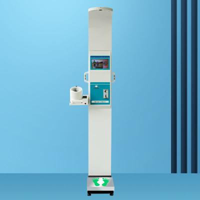 China Coin Operated Ultrasonic Height and Weight Machine Blood Pressure Machine Body Fat Analyzer for sale