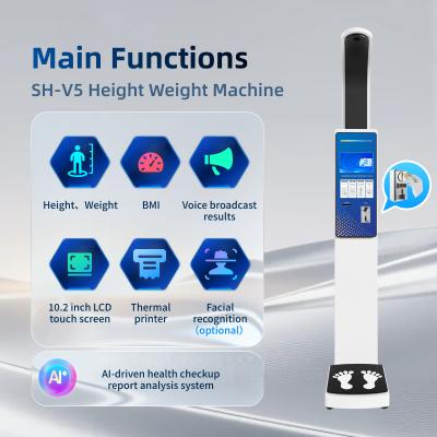 China SH-V5 Digital Mobile Measuring Equipment Height Weight BMI Scale Machine for sale