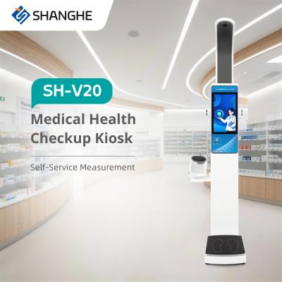 China Advanced 19 Inch Android Advertising Multi Parameters Health Kiosk BMI Machine Body Height Weight Scale for Hospital for sale